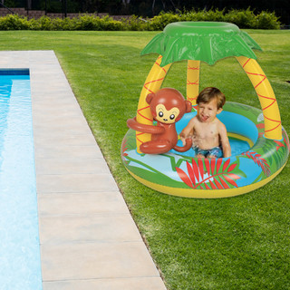 40" Monkey with Palm Trees Inflatable Kiddie Swimming Pool | Christmas ...