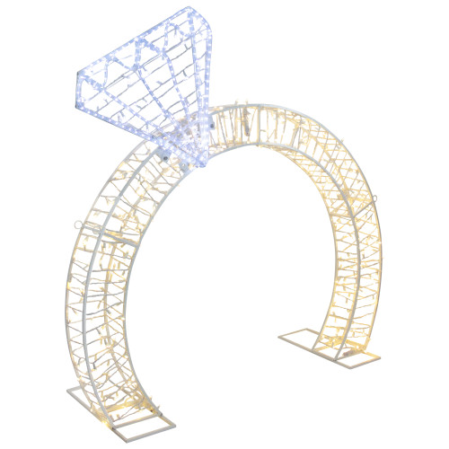 13ft Lighted Commercial Grade LED Diamond Ring Outdoor Display ...