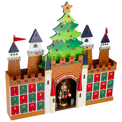 20.5" Nutcracker Castle Christmas Advent Calendar Decoration ...