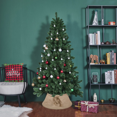 22" Beige Burlap with Rope Christmas Tree Collar | Christmas Central
