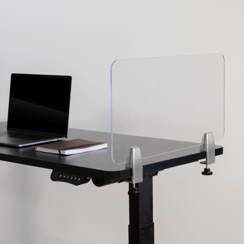 23" Clear Contemporary Rectangular Desk Partition | Christmas Central