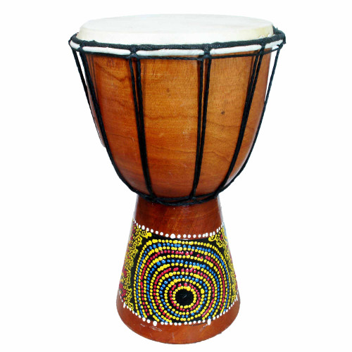 12" Brown & Black Drum Jembe Aborigine Design | Christmas Central