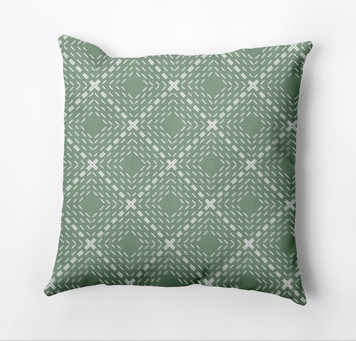 18" x 18" Green & White Dots & Dashes Square Throw Pillow | Christmas ...