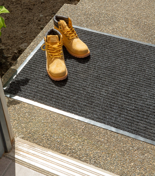 60" Gray Ribbed Design Utility Runner | Christmas Central