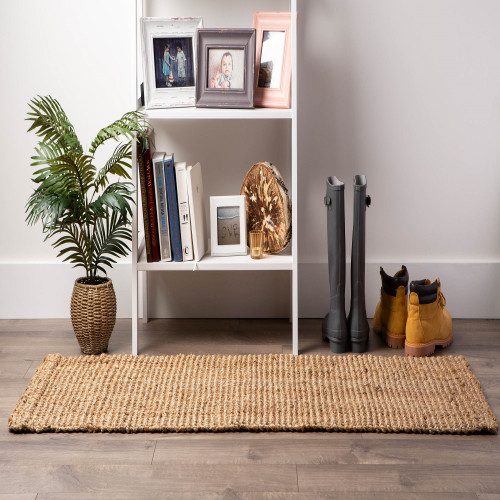 60" x 22" Gold Jute Floor Runner Rug | Christmas Central