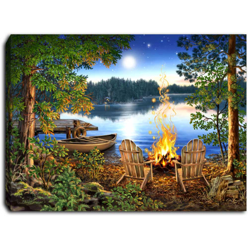 8" Green & Blue Lakeside LED Lighted Tabletop Decor | Christmas Central