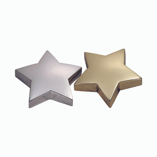 4.25" Silver & Gold Star Paperweight | Christmas Central