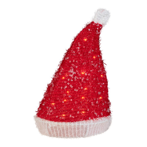 12.25" Lighted Santa Hat Christmas Tree Topper, Clear Lights ...