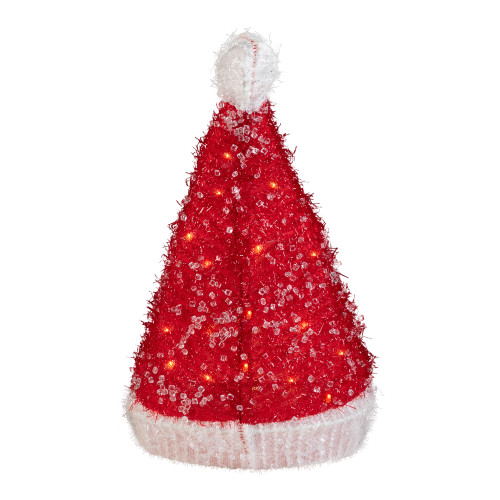 12.25" Lighted Santa Hat Christmas Tree Topper, Clear Lights ...