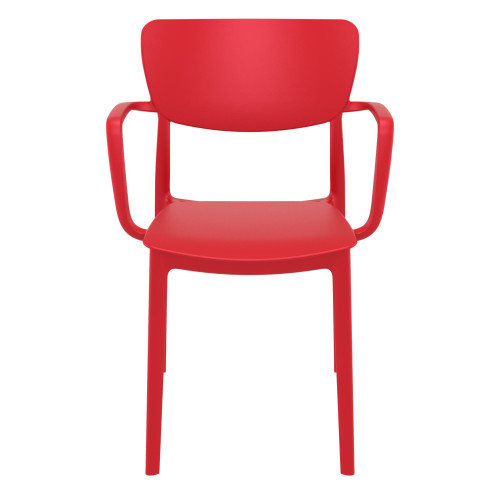33" Red Solid Stackable Patio Dining Arm Chair | Christmas Central