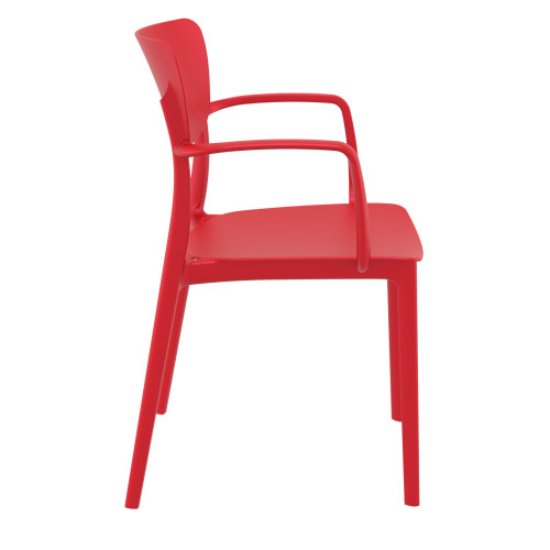 33" Red Solid Stackable Patio Dining Arm Chair | Christmas Central