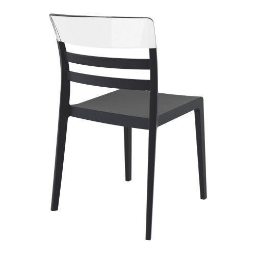 33" Black & Clear Transparent Outdoor Patio Dining Chair | Christmas ...