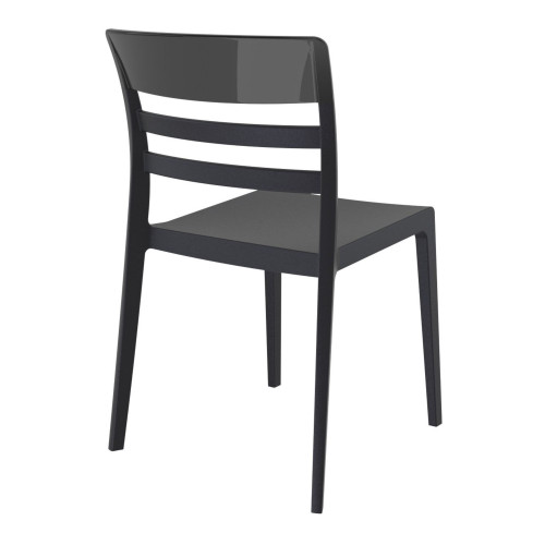 33" Black Transparent Outdoor Patio Dining Chair | Christmas Central