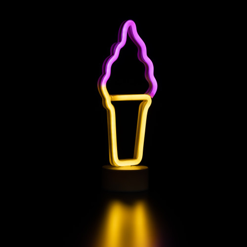 LED Ice Cream Cone Neon Table Light - 12" | Christmas Central