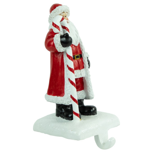 7" Santa Claus with Candy Cane Christmas Stocking Holder | Christmas ...