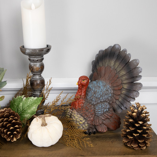 10.5" Fall Harvest Turkey Tabletop Decoration | Christmas Central
