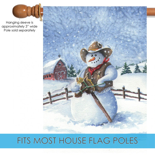 Christmas Cowboy Snowman Outdoor House Flag 40" x 28" | Christmas Central