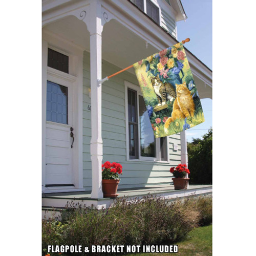 Feline Sunshine Outdoor House Flag 40" x 28" | Christmas Central