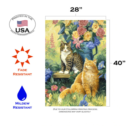 Feline Sunshine Outdoor House Flag 40" x 28" | Christmas Central