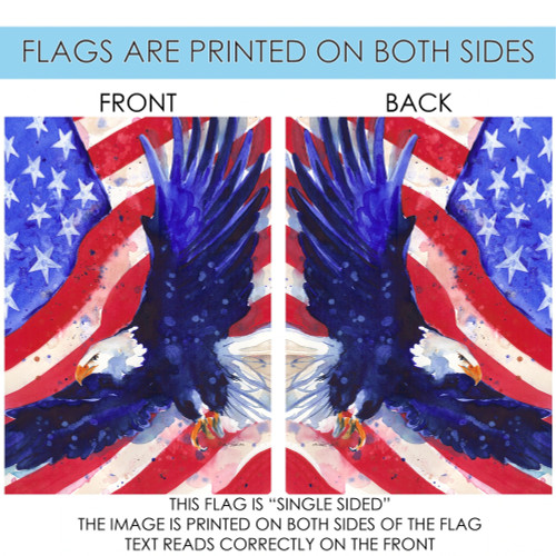 Flying Bald Eagle Patriotic Fade-Resistant Outdoor Flag - 40" x 28 ...