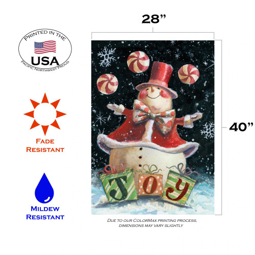 Decorative Winter Christmas Joy Outdoor House Flag 40" x 28 ...