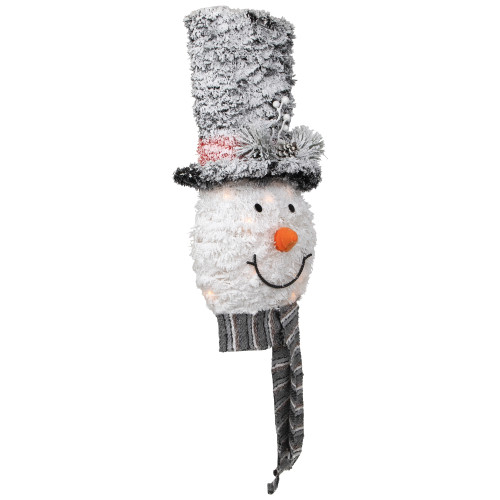 25" Lighted Snowman with Black Frosted Top Hat Christmas Tree Topper ...