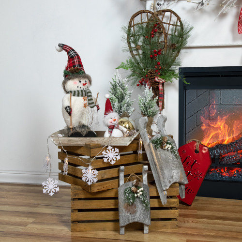 Winter Skiing Snowmen Christmas Figures - 15" - Set of 2 | Christmas ...