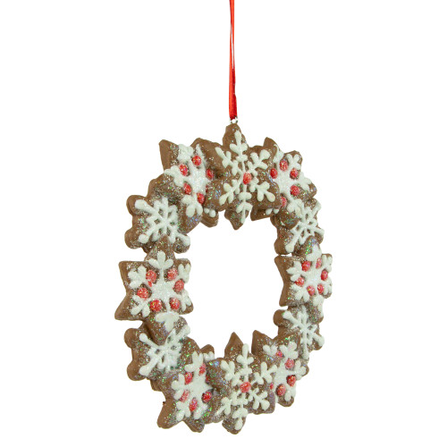 4.5" Gingerbread Snowflake Wreath Christmas Ornament | Christmas Central