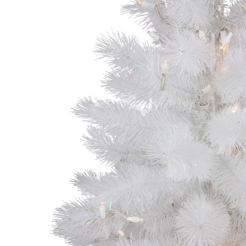 Pre-Lit White Alaskan Pine Artificial Christmas Tree - 3' - Warm White ...