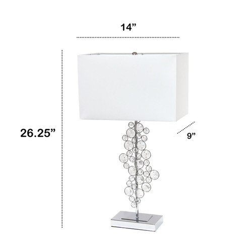 Crystal Accent Table Lamp with Rectangular Shade - 26.25" - White ...