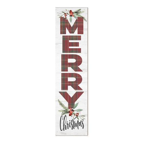 Plaid "Merry Christmas" Outdoor Porch Sign - 48" - White & Red ...