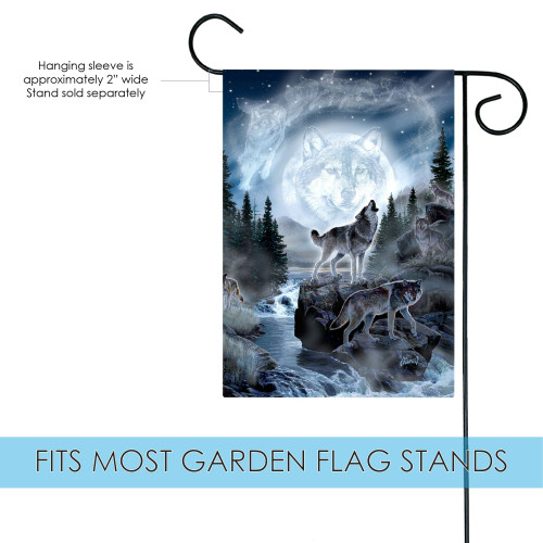Gray & White Spirit Wolves Outdoor Rectangular Mini Garden Flag 18" x ...
