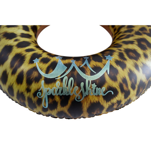 Inflatable Leopard Print Swimming Pool Inner Tube - 35" | Christmas Central