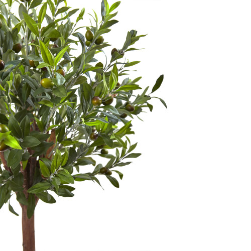 4.5' Olive Topiary Artificial Tree in Wooden Barrel Planter | Christmas ...