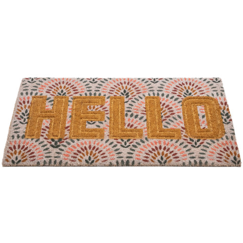 Mosaic "Hello" Coir Outdoor Doormat - 18" x 30" | Christmas Central