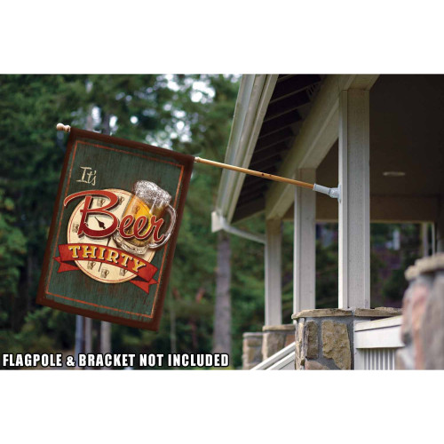 Rustic Beer Thirty Outdoor House Flag 40" x 28" | Christmas Central