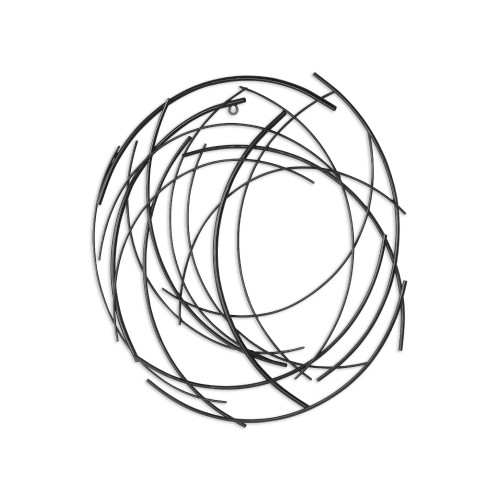 20.25" Black Round Metallic Abstract Wall Art | Christmas Central