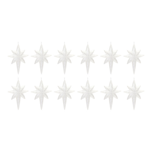 Glittered Star Drop Christmas Ornaments - 8" - 12ct | Christmas Central