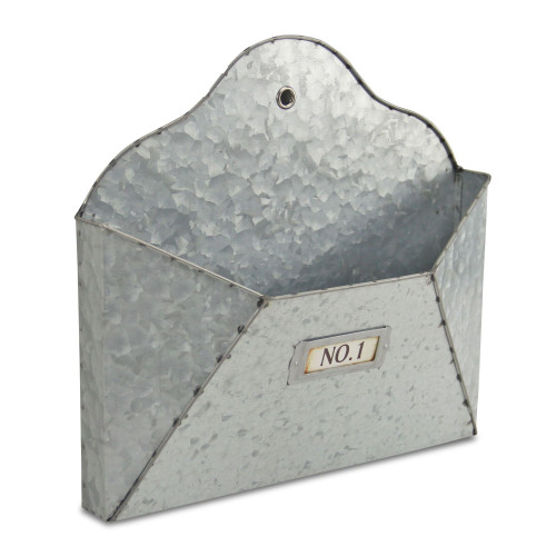 12" Gray Distressed Finish Letter Box Wall Pockets | Christmas Central