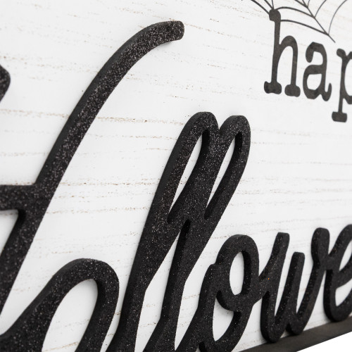 Framed "Happy Halloween" Spider Web Wall Sign - 23.5" | Christmas Central