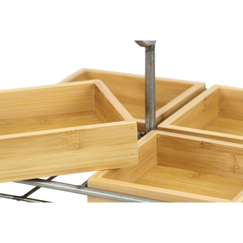 12" Brown & Gray Square Storage Caddy with Center Handle | Christmas ...