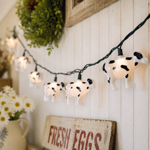 Cow Indoor Outdoor Patio Light Set - 6' - Green Wire - 10ct | Christmas ...