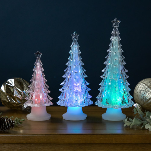 LED Lighted Color Changing Acrylic Christmas Tree Decorations - 8.5 ...
