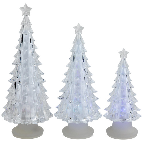 LED Lighted Color Changing Acrylic Christmas Tree Decorations - 8.5 ...