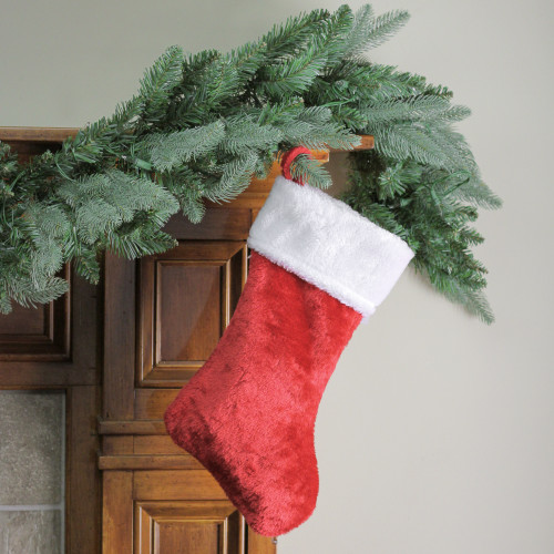 17.5" Traditional Red with White Trim Hanging Christmas Stocking ...