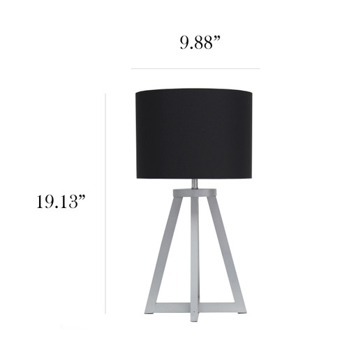 Interlocked Triangular Wooden Table Lamp with Shade - 19" - Black ...