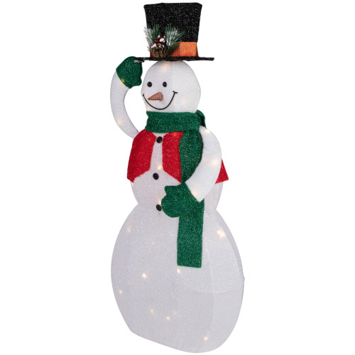 LED Lighted & Animated Tipping Hat Snowman Outdoor Christmas Figure ...