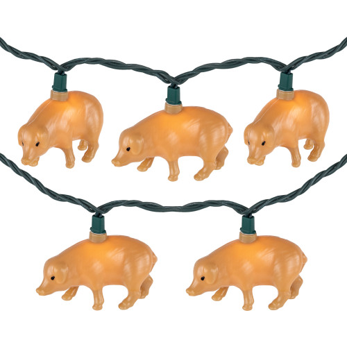 Pig Indoor Outdoor Patio Light Set - 6' Green Wire - 10ct | Christmas ...