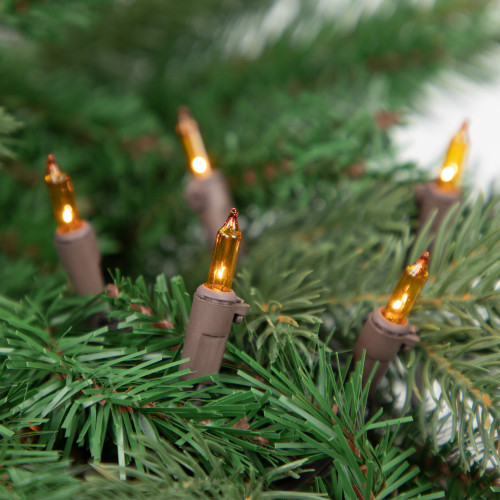 Mini Fall Harvest Lights - Amber - 10' Brown Wire - 50ct | Christmas ...