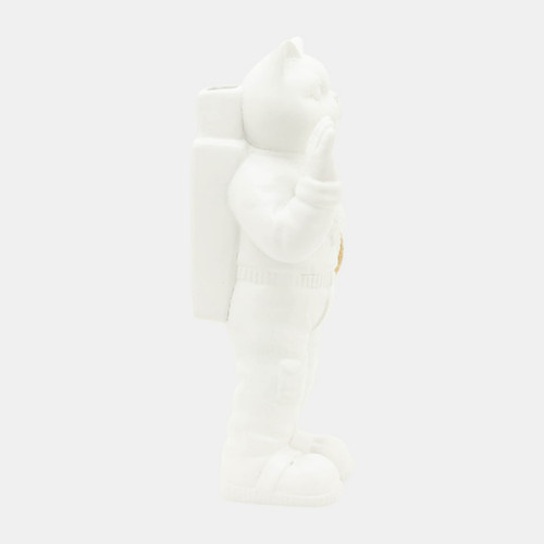 Astro Cat Tabletop Figurine - 12" - White & Gold | Christmas Central